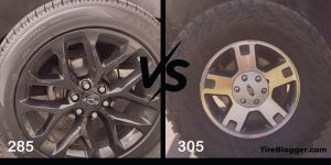 Tire Size 285 vs 305 - Comparison TABLE