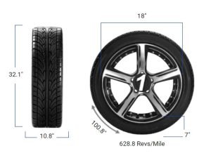 Tire Size 275/65r18 in inches - TABLE Chart