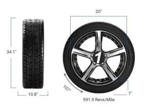 Tire Size 275/65r20 in inches - TABLE Chart