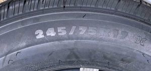 Tire Size 245/75r17 in inches - TABLE Chart