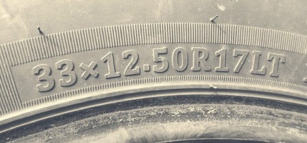 Tire Size 33x12.5r17 in Metric - TABLE Chart