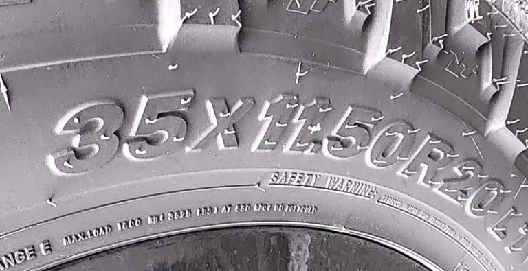 Tire Size 35x11.50r20 in Metric - TABLE Chart